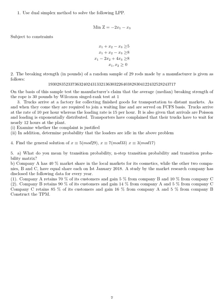 Optimization, Statistics, and Probability Analysis | PDF