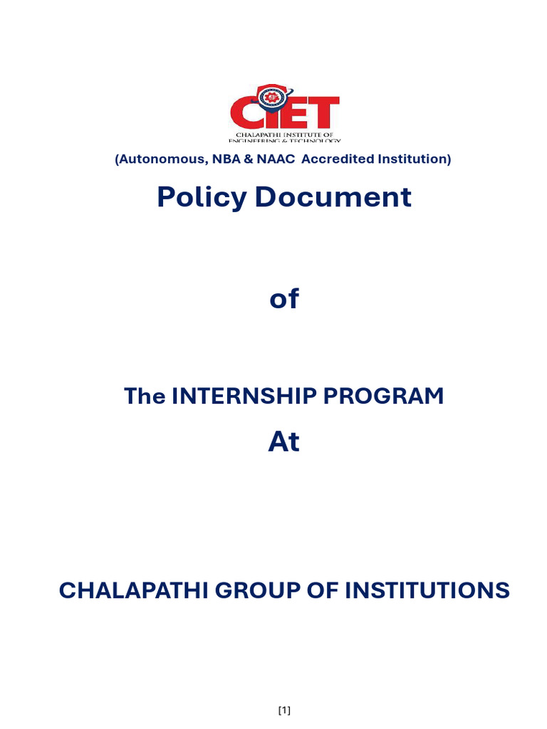Internship Program Guidelines at CIET | PDF | Internship | Job Hunting