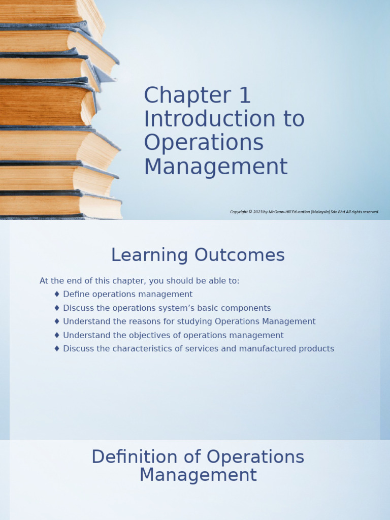Chap 1 Introduction To Operations Management | PDF