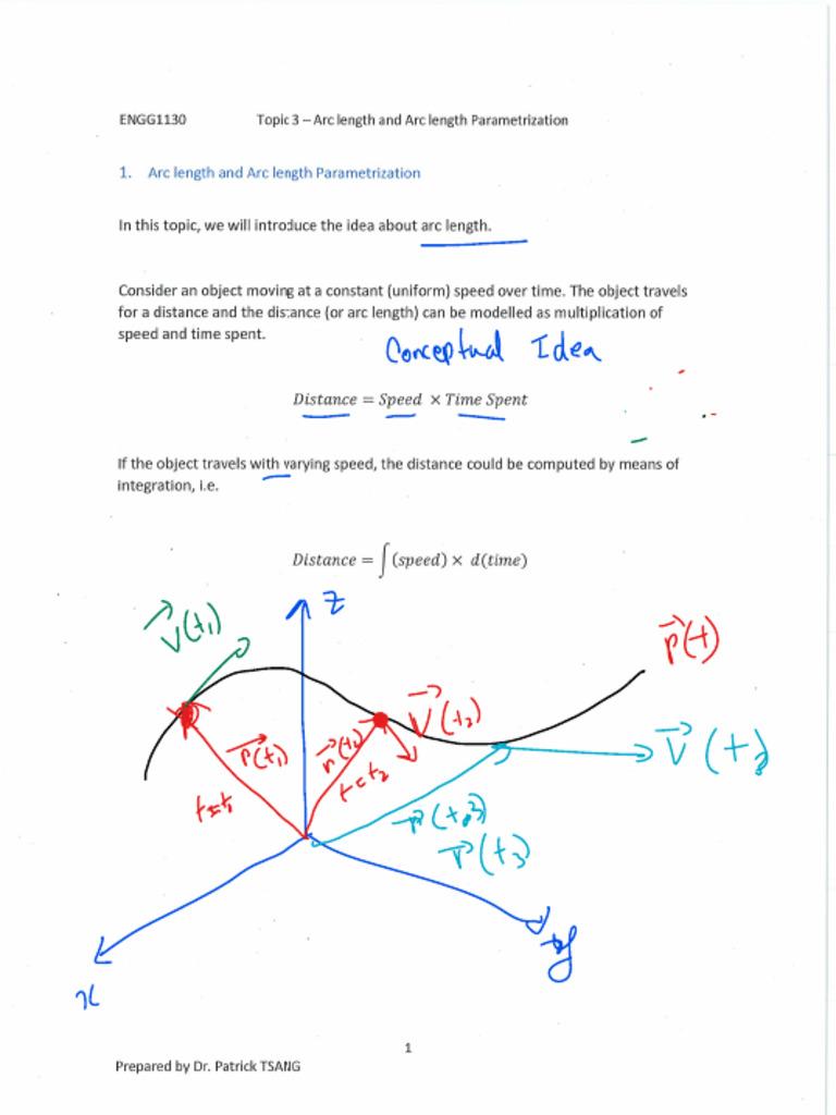 3 - Arc Length and Arc Length Parametrization - Class | PDF