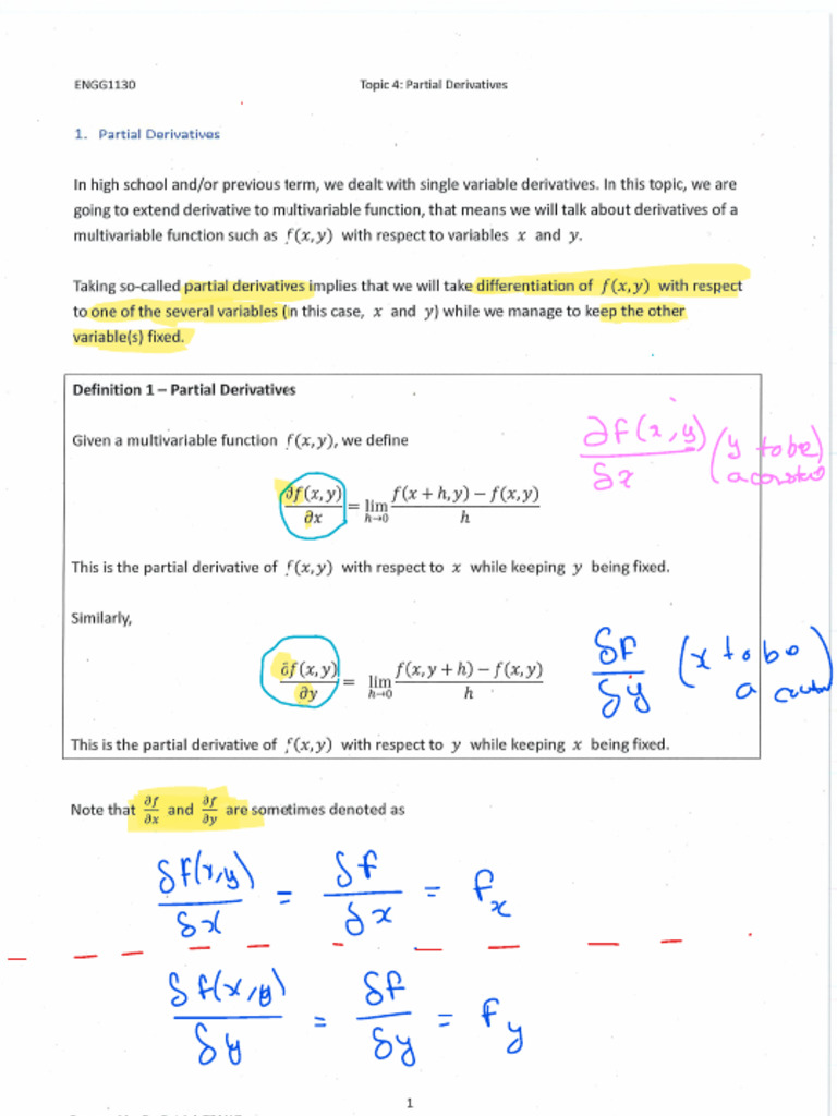 4 - Partial Derivatives_Class | PDF