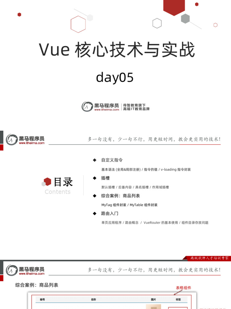 day05 自定义指令&插槽&路由入门 | PDF