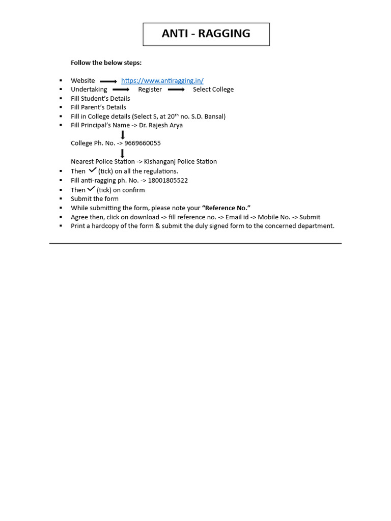 Antiragging Steps 1 1 | PDF