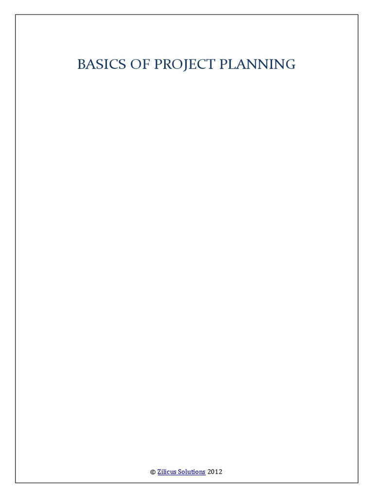Basics of Project Planning | PDF