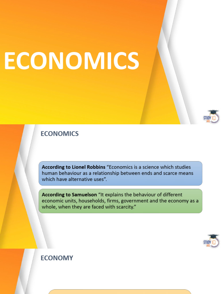 PPT-E---Basics-of-Economics-Slides-1_1719041404 | PDF | Economics ...