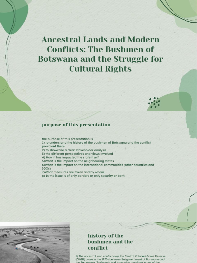Slidesgo Ancestral Lands and Modern Conflicts The Bushmen of Botswana ...