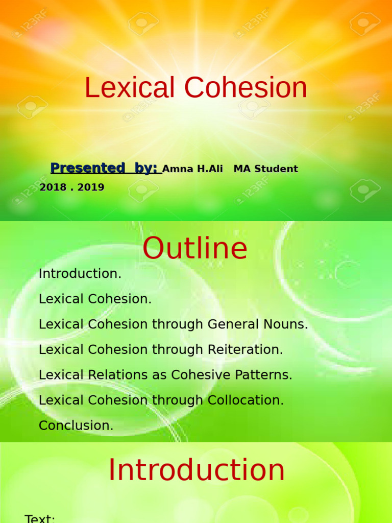 Lexical-Cohesion | PDF | Lexicon | Noun