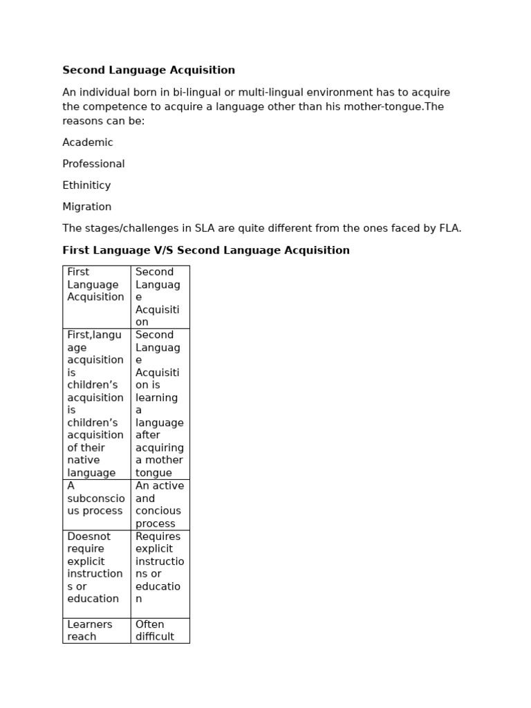 Second Language Acquisition | PDF | Second Language Acquisition ...