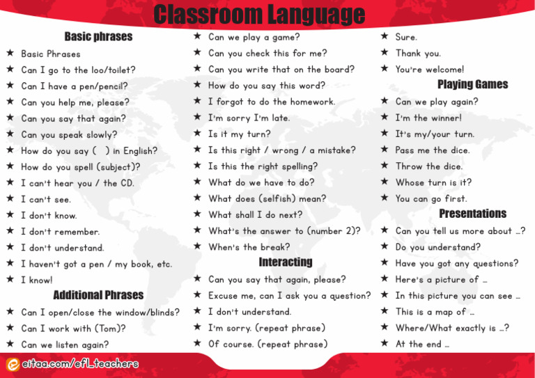 Classroom Language | PDF