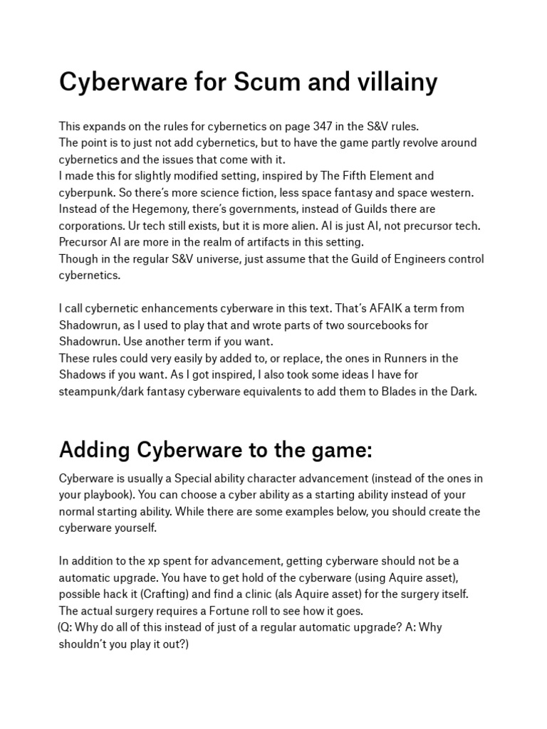 Cyberware_for_Scum_and_villainy | PDF | Eye | Surgery