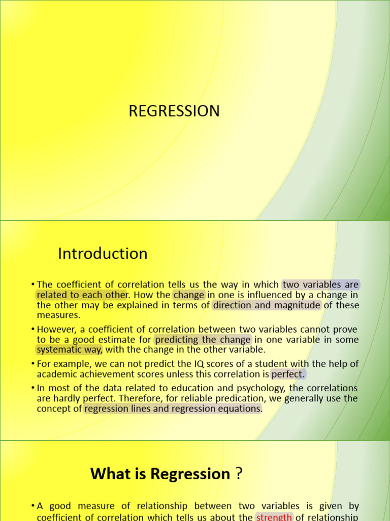 REGRESSION | PDF | Linear Regression | Dependent And Independent Variables