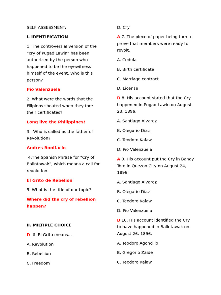 Rph Questionnaire | PDF | Spanish Empire | Philippines