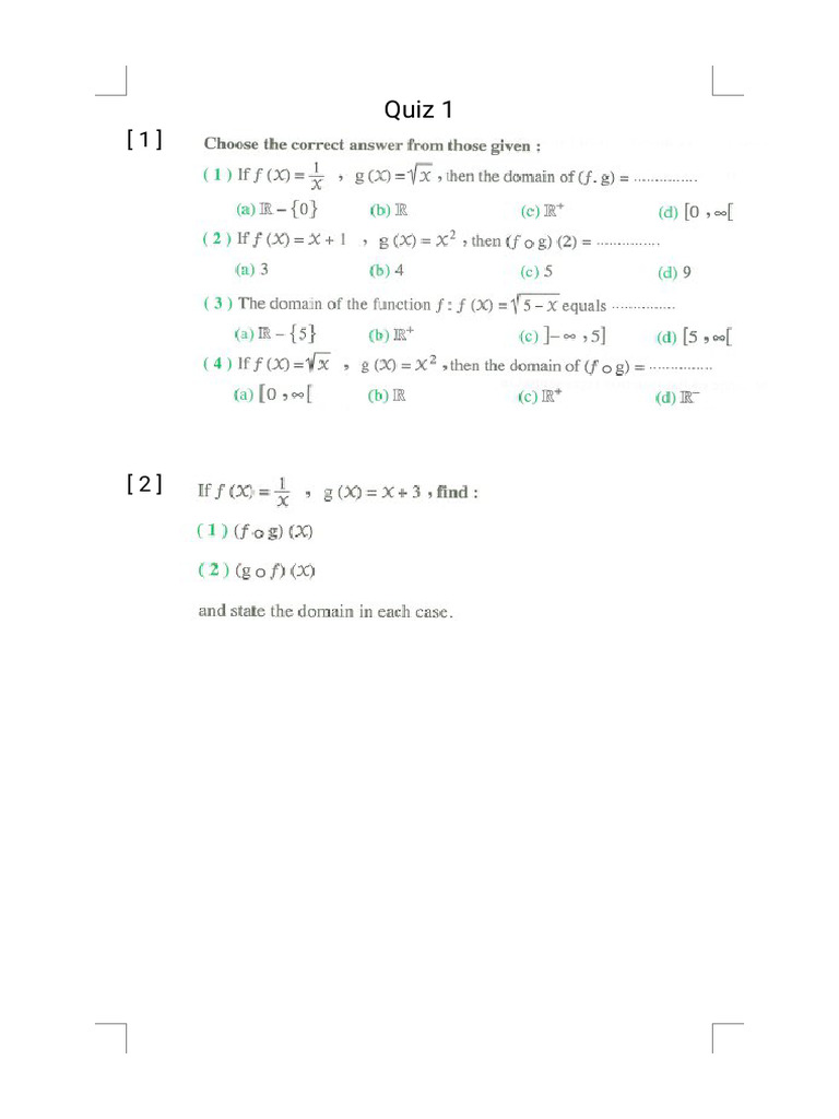 Math Quiz Sec2 | PDF
