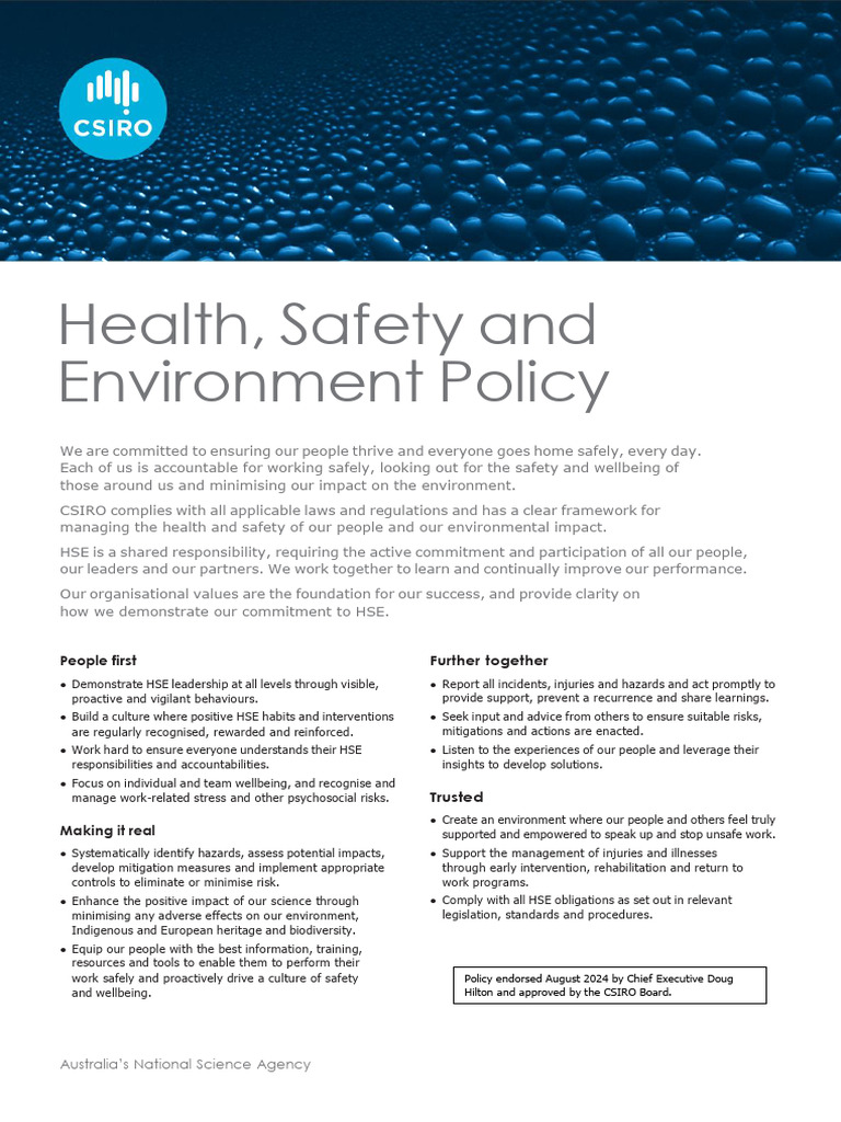 Health Safety and Environment Policy | PDF | Risk | Safety