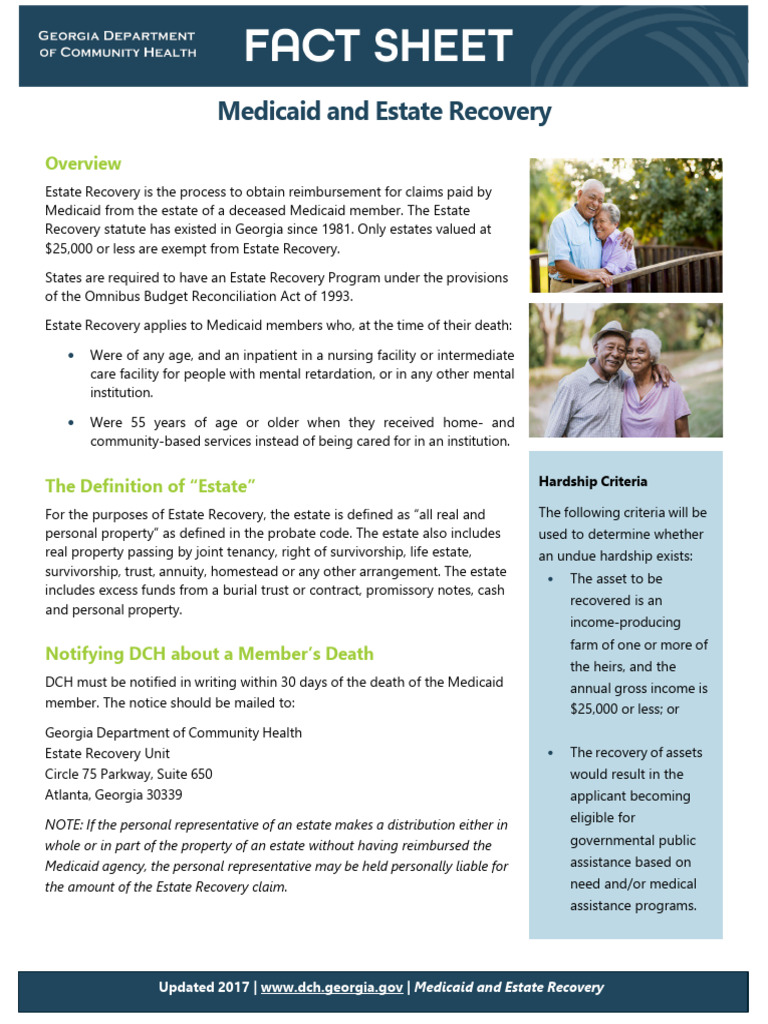 Georgia Medicaid Estate Recovery Overview | PDF | Medicaid | Concurrent ...