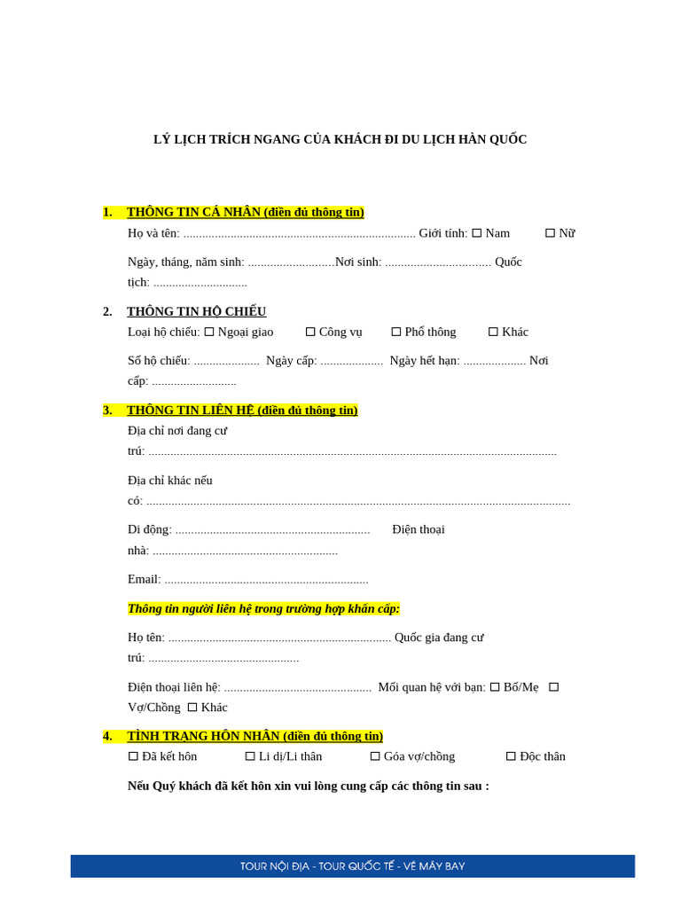 Form SYLL Hàn New | PDF