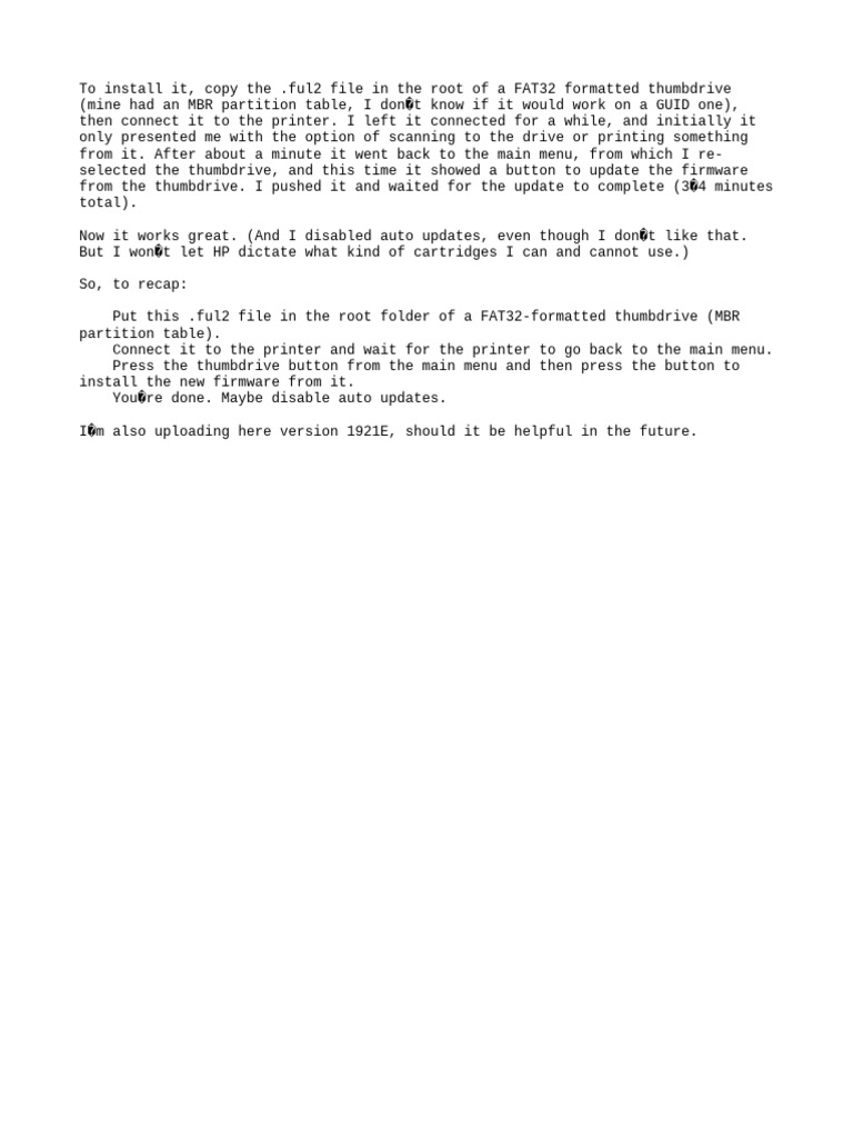 Firmware Update Guide for HP Printers | PDF