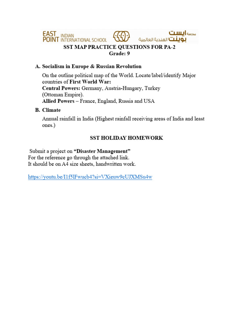 GR.9 Map Practice Questions-PA2 | PDF
