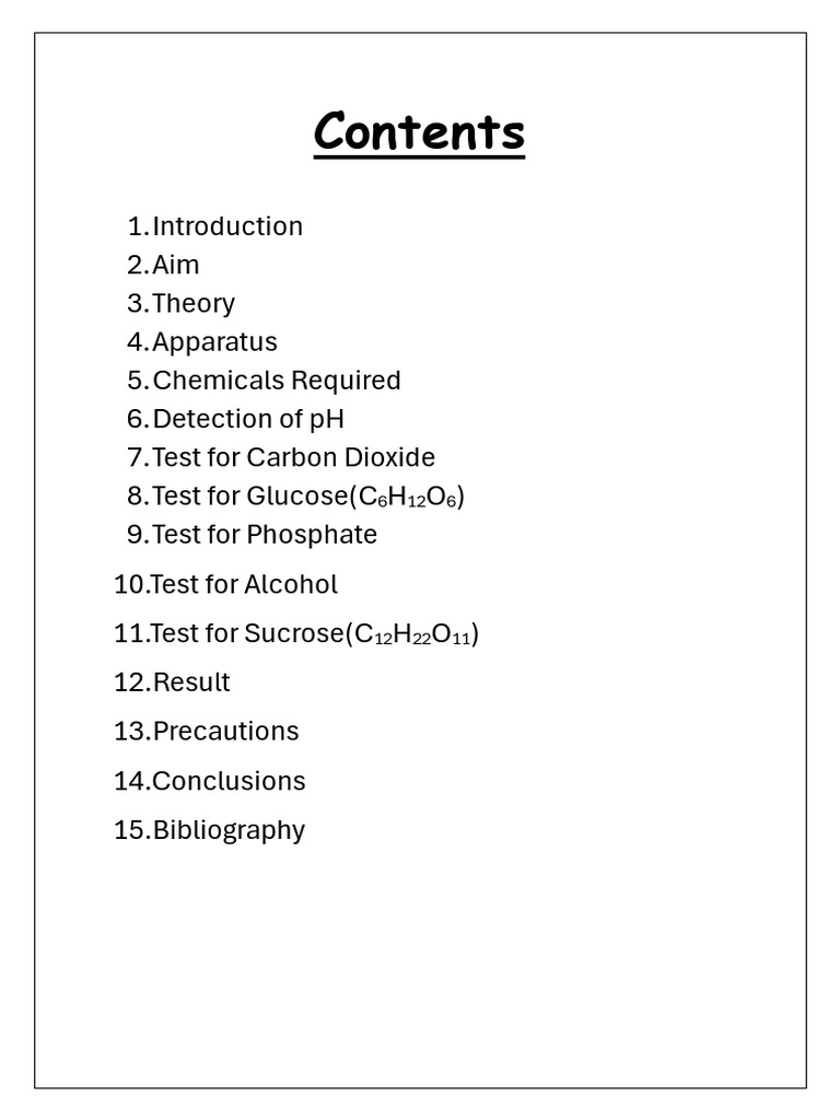 Chemistry Project Index Guide | PDF