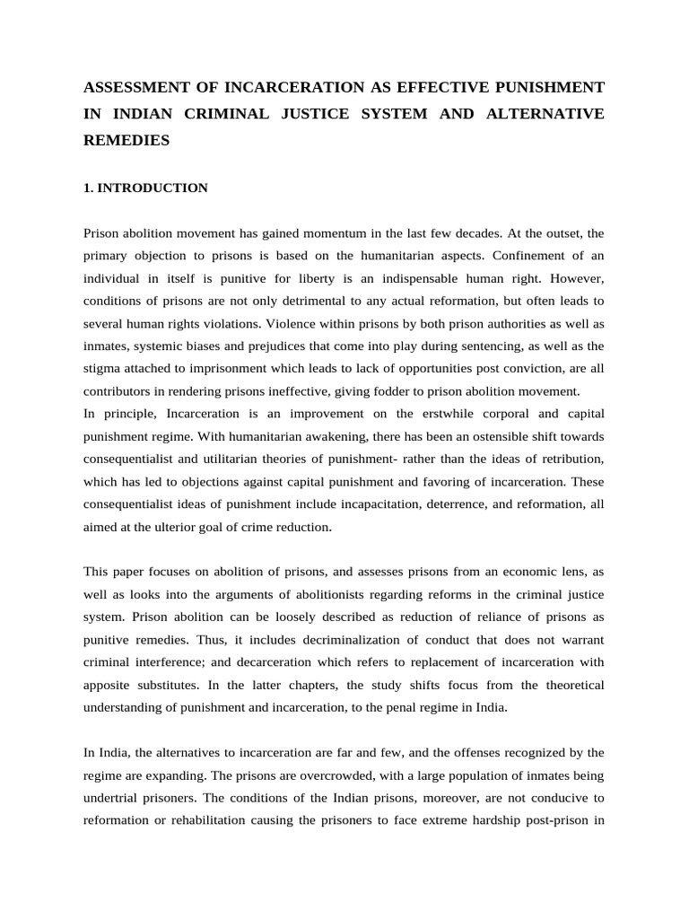 Assessment of Incarceration | PDF | Punishments | Prison