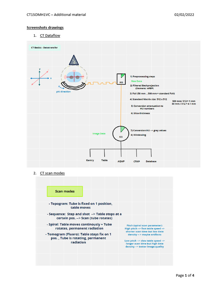 CT Scan Modes and Parameters Guide | PDF