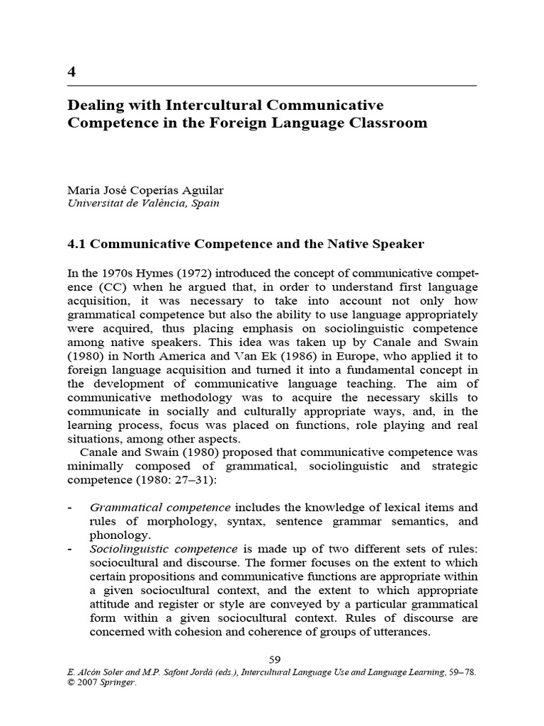 Intercultural Communicative Competence | PDF | Linguistics | Human ...