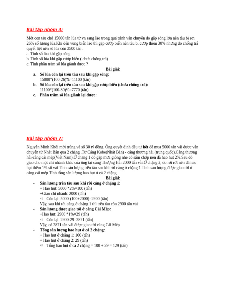 bài tập E-learning HHVT | PDF