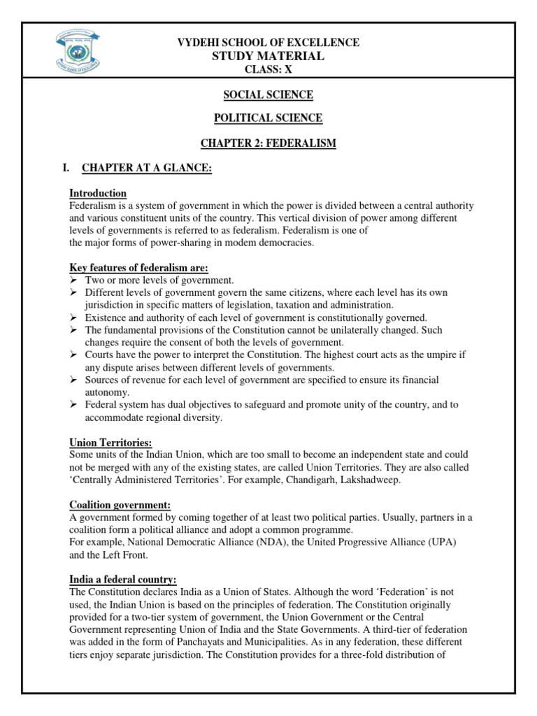 CHAPTER2-AT A GLANCE | PDF | Federation | Government