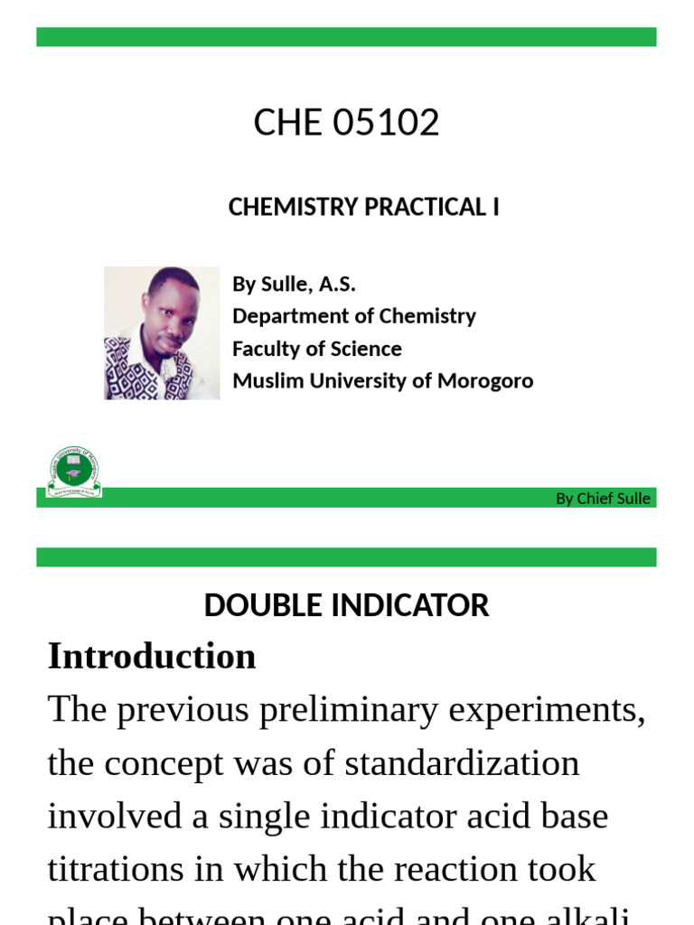 CHE 05102 PPT Double Indicator Titrations | PDF | Hydrochloric Acid | Acid