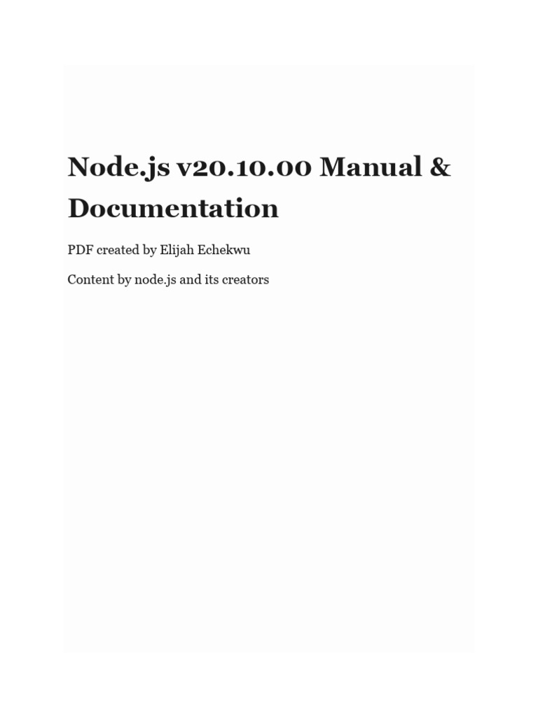 Nodejs Manual 1 Pdf Parameter Computer Programming Software Development