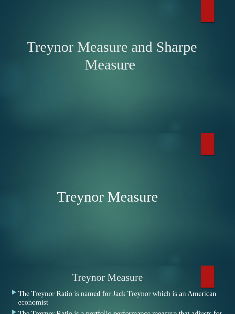 Lecture # 28 Sharp and Treynor Measure | PDF | Sharpe Ratio | Beta (Finance)
