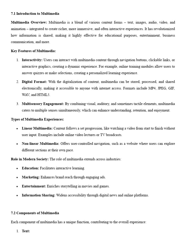 multimedia notes | PDF | Multimedia | Simulation