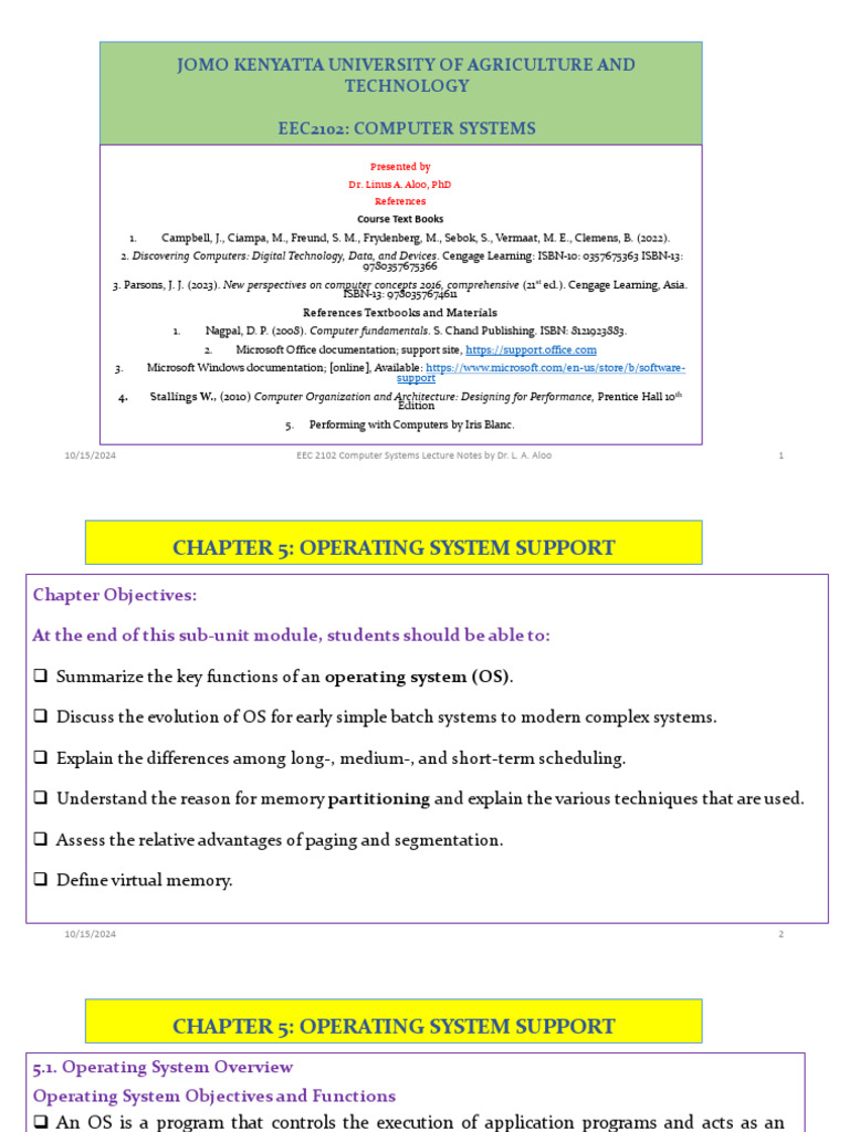 Operating System Support Overview | PDF | Operating System | Process ...