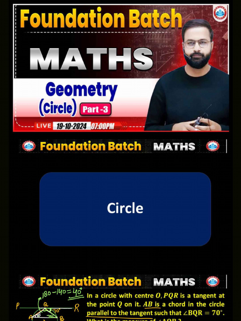 Maths Special Batch Geometry Maths by Deepak Bhati Sir Circle 3 | PDF