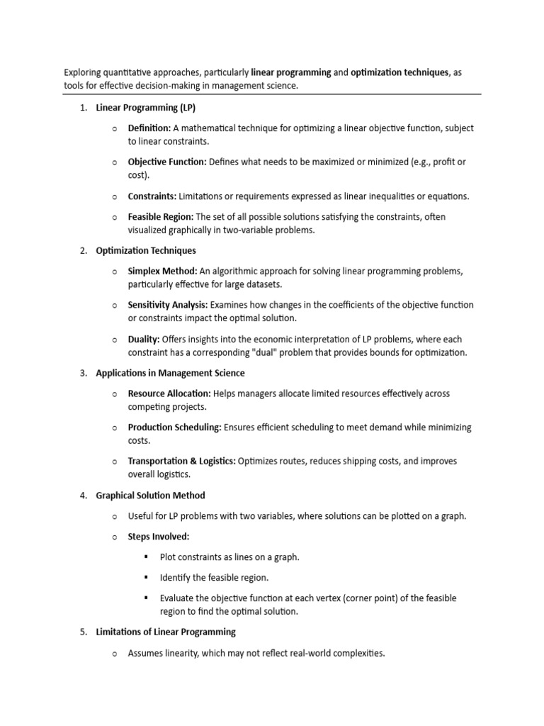 Uses of Quantitative Techniques in Business | PDF