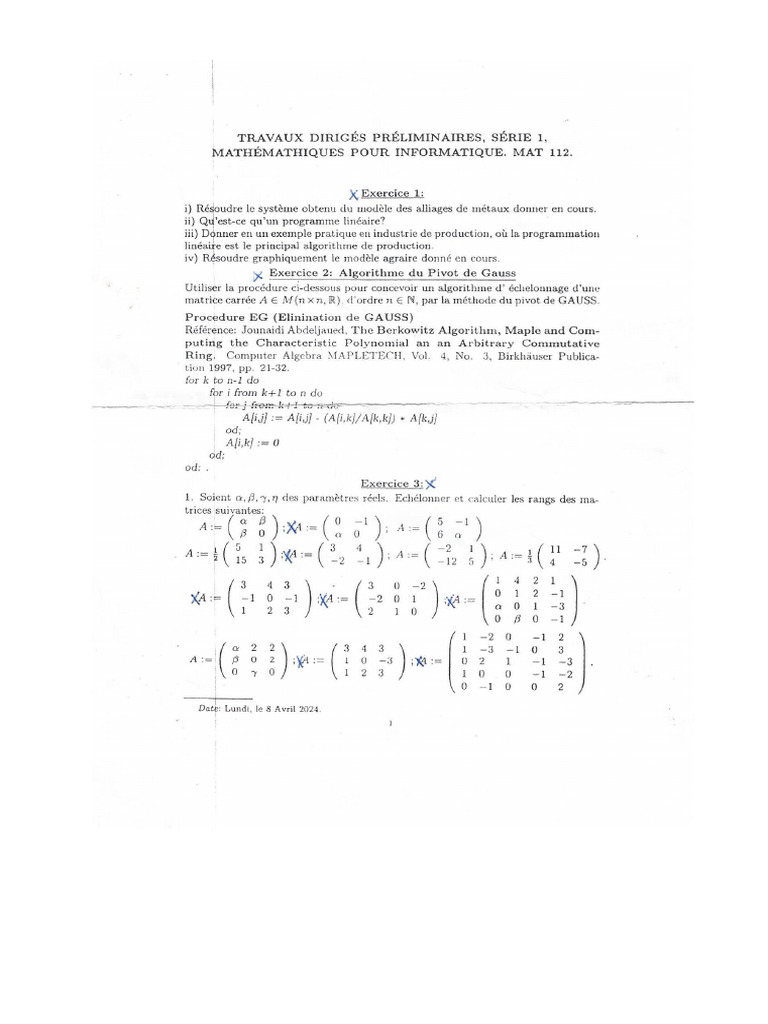 TD MATHS ET ANGLAIS | PDF
