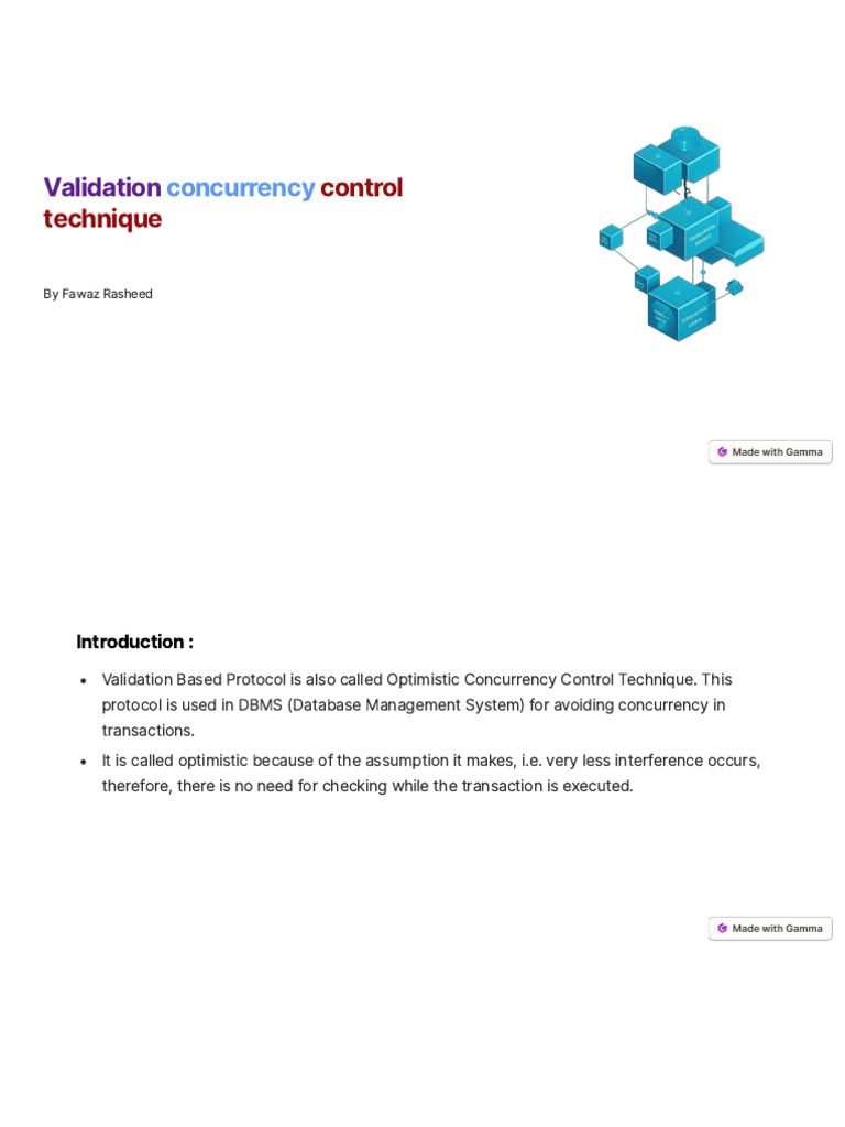 Optimistic Concurrency Control in DBMS | PDF