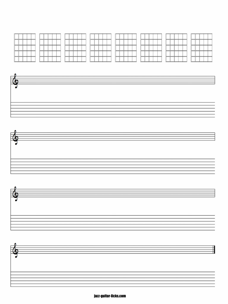 Blank Guitar Tab Stave and Chords | PDF
