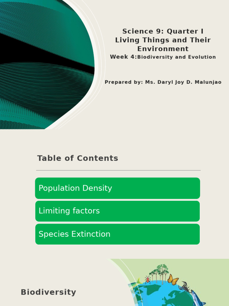 Grade 9-Week 4 (Biodiversity and Evolution) | PDF | Biodiversity ...
