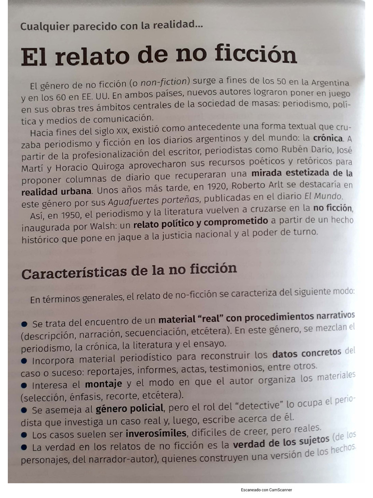 El relato de no ficción Editorial Mandioca | PDF