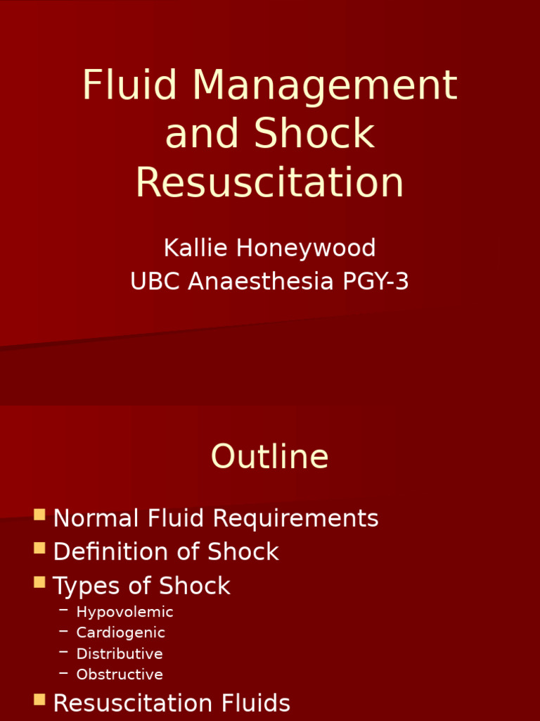 Fluid Management and Shock Resuscitation | PDF | Shock (Circulatory ...