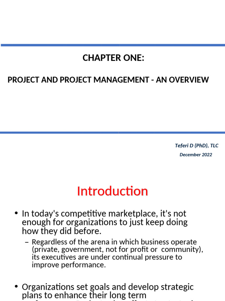 Chap 1-Overview of PM | PDF | Project Management | Business