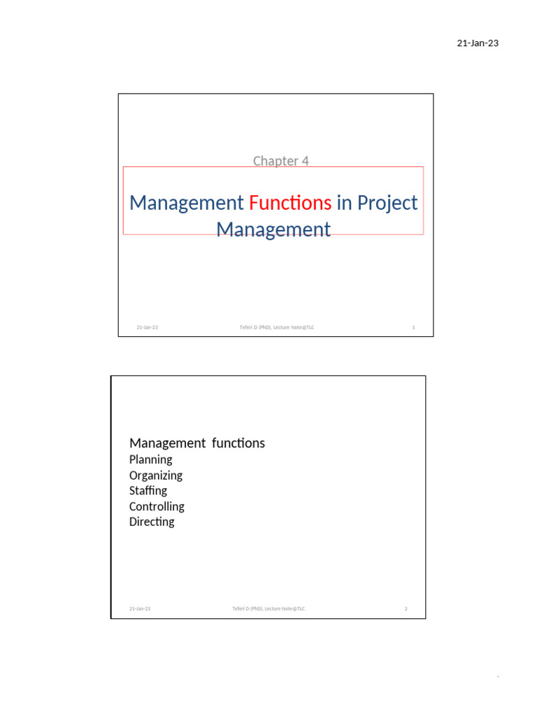 Chap 4 Mgmt Functions in PM | PDF | Leadership | Decision Making