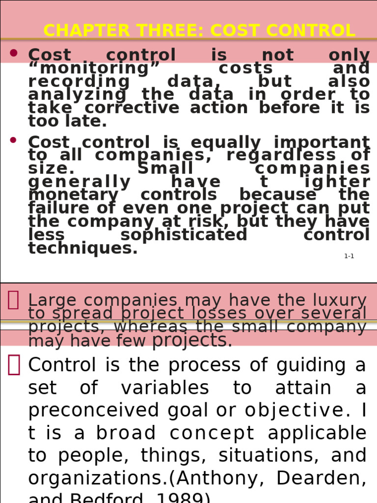 Chapter 3. Cost Control | PDF | Prices | Business