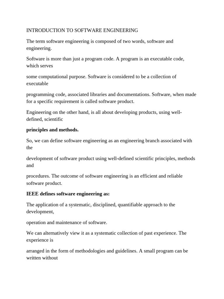 Introduction To Software Engineering | PDF | Agile Software Development ...