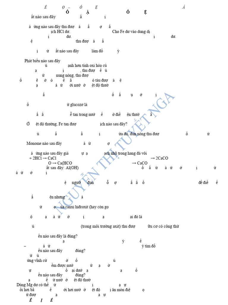 300 CAU LY THUYET ON TOT NGHIEP 2020 MON HOA 61fa0047b1 | PDF