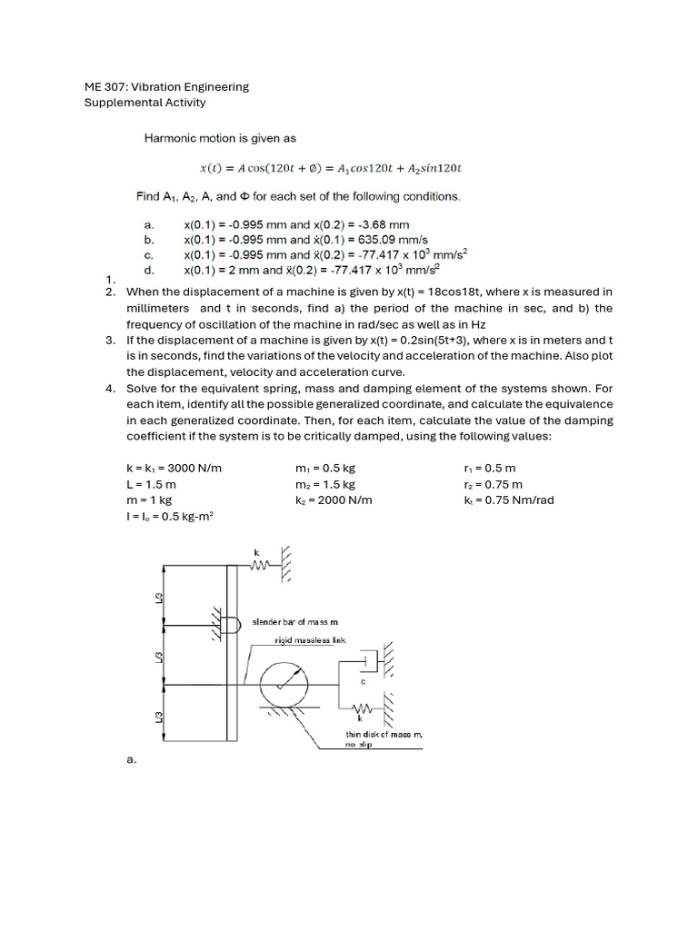 ME 307 - Supplemental Activity | PDF