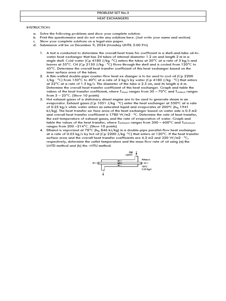 Engineering Heat Exchanger Problems | PDF | Heat Transfer | Heat Exchanger