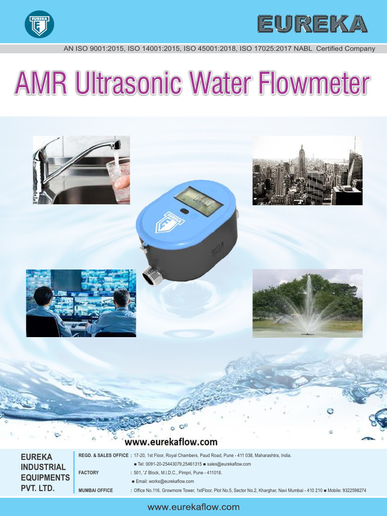 EUREKA - Ultrasonic Water Flow meter-AMR | PDF | Flow Measurement ...