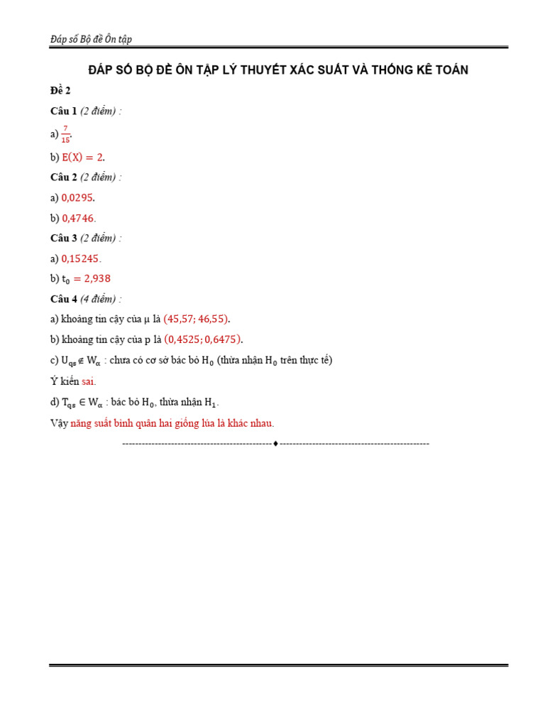 Dap So de OT 02 04 | PDF